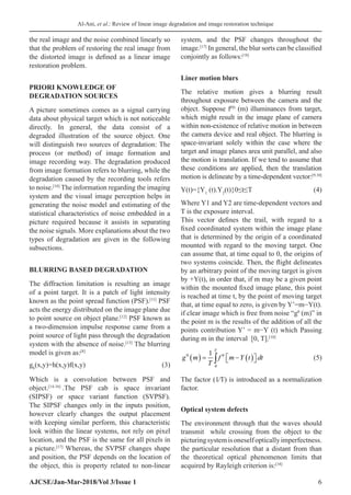 Review of Linear Image Degradation and Image Restoration Technique ...