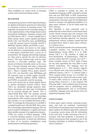 A Review on Reasoning System, Types, and Tools and Need for Hybrid Reasoning | PDF