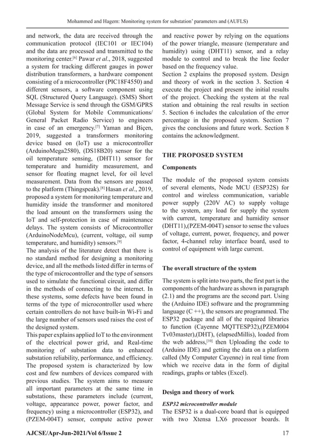 Smart Monitoring System for Substation’ Parameters and Automatic under Frequency Load Shedding | PDF