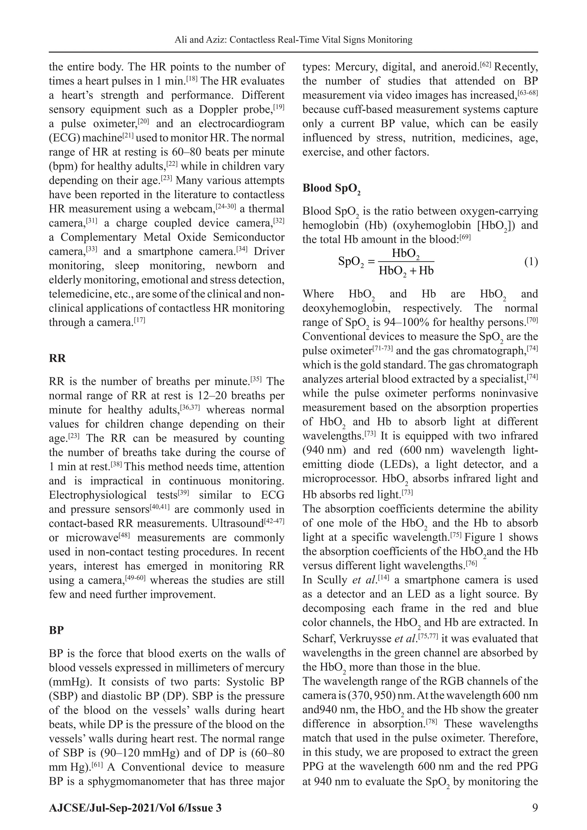 Contactless Real-Time Vital Signs Monitoring Using a Webcam | PDF