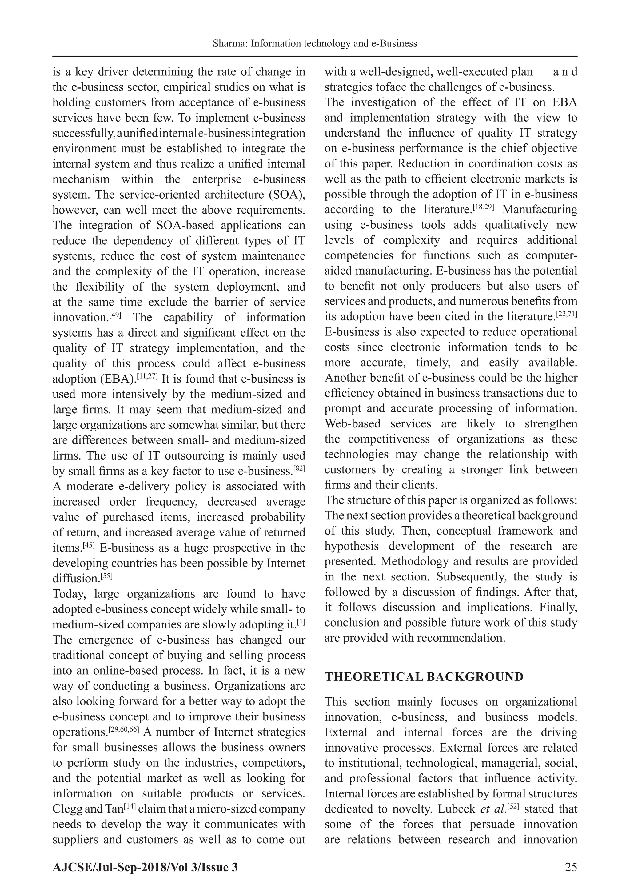 Information Technology Acceptance and E-business Adoption in ...