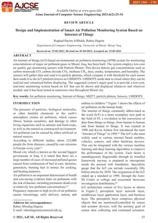 Design and Implementation of Smart Air Pollution Monitoring System ...