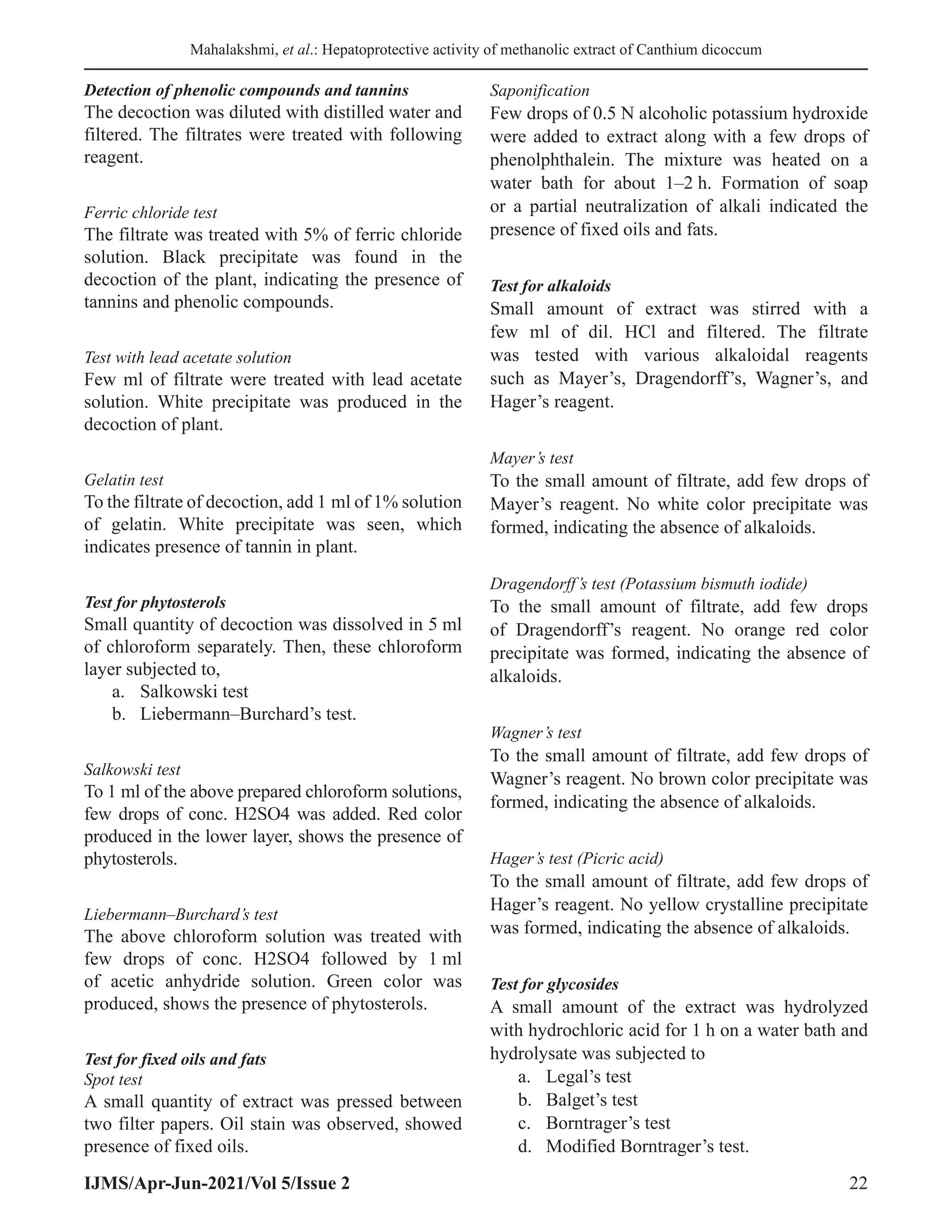 Hepatoprotective activity of methanolic extract of Canthium dicoccum in ...