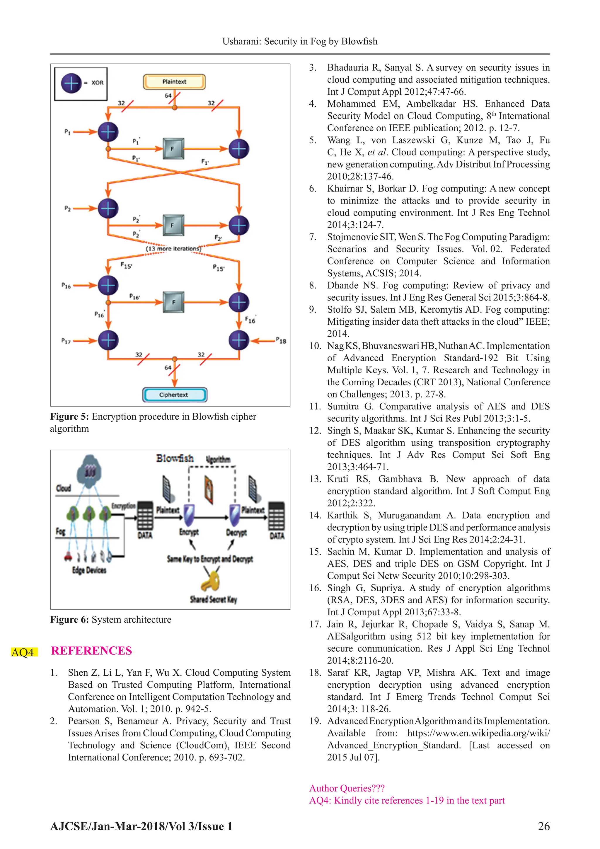 Fog and Internet of Things Network Security through Blowfish Cipher | PDF