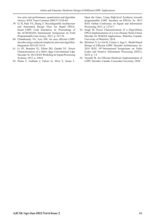 FPGA Hardware Design of Different LDPC Applications: Survey | PDF