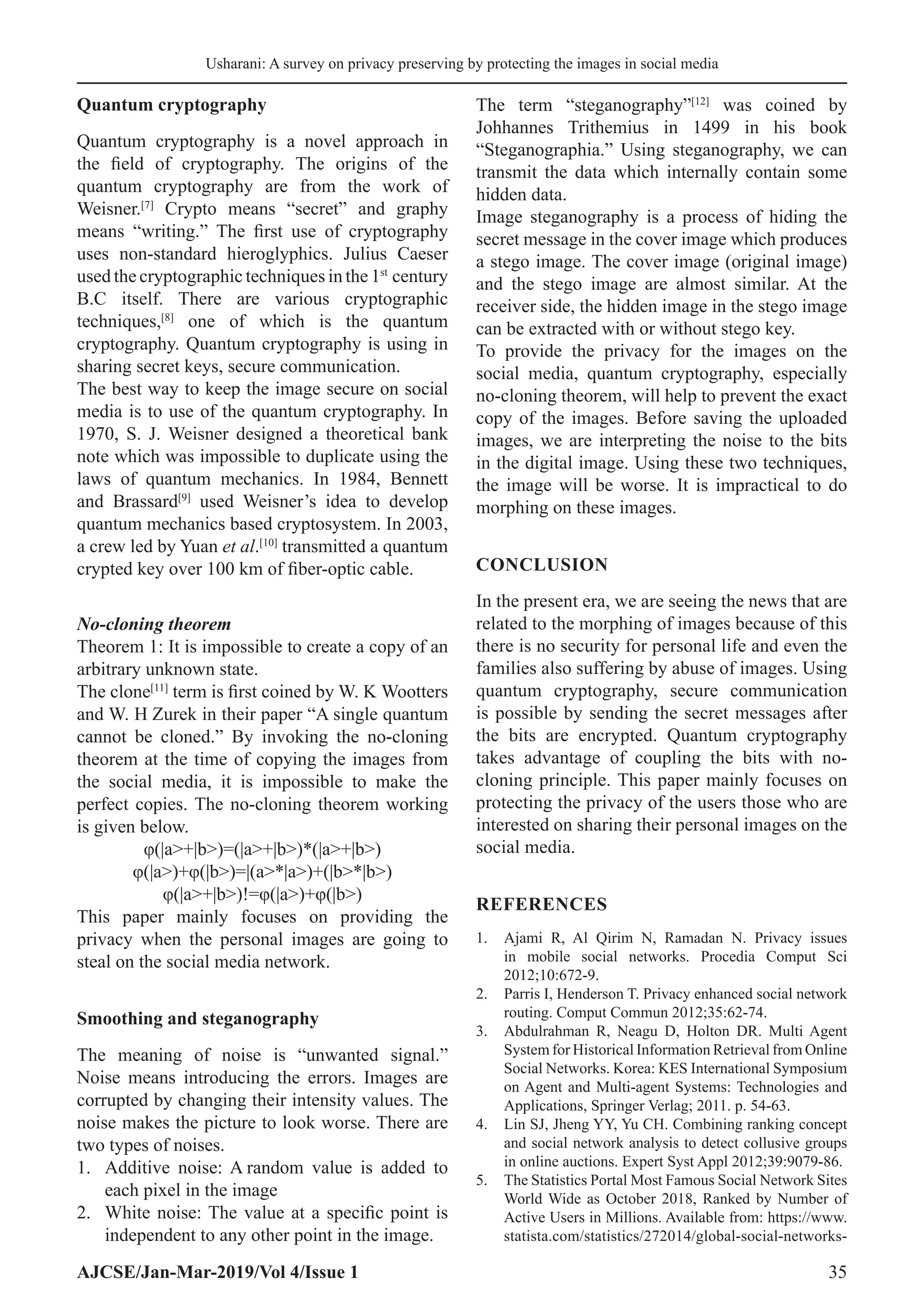 A Survey On Privacy Preserving By Protecting The Images In Social Media Using Quantum