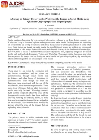 A Survey on Privacy Preserving by Protecting the Images in Social Media ...