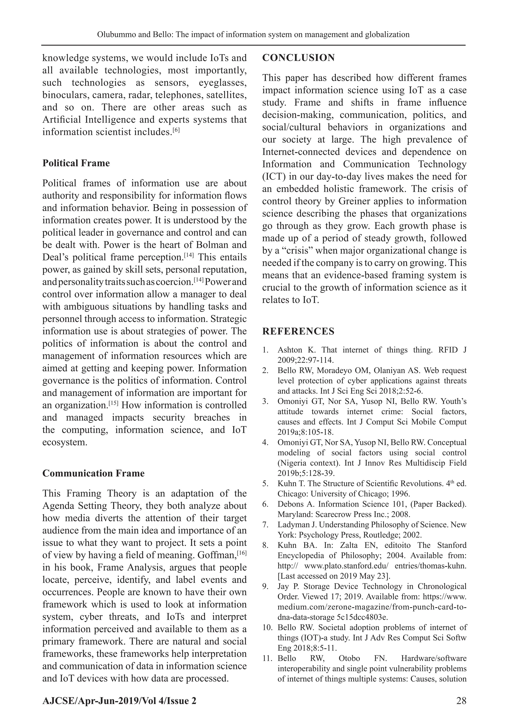 The Impact of Information System (Internet of Things) on Management and ...