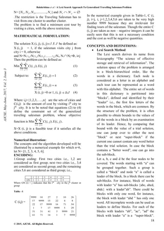 A Lexi Search Approach to Generalized Travelling Salesman Problem | PDF