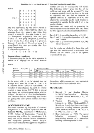 A Lexi Search Approach to Generalized Travelling Salesman Problem | PDF