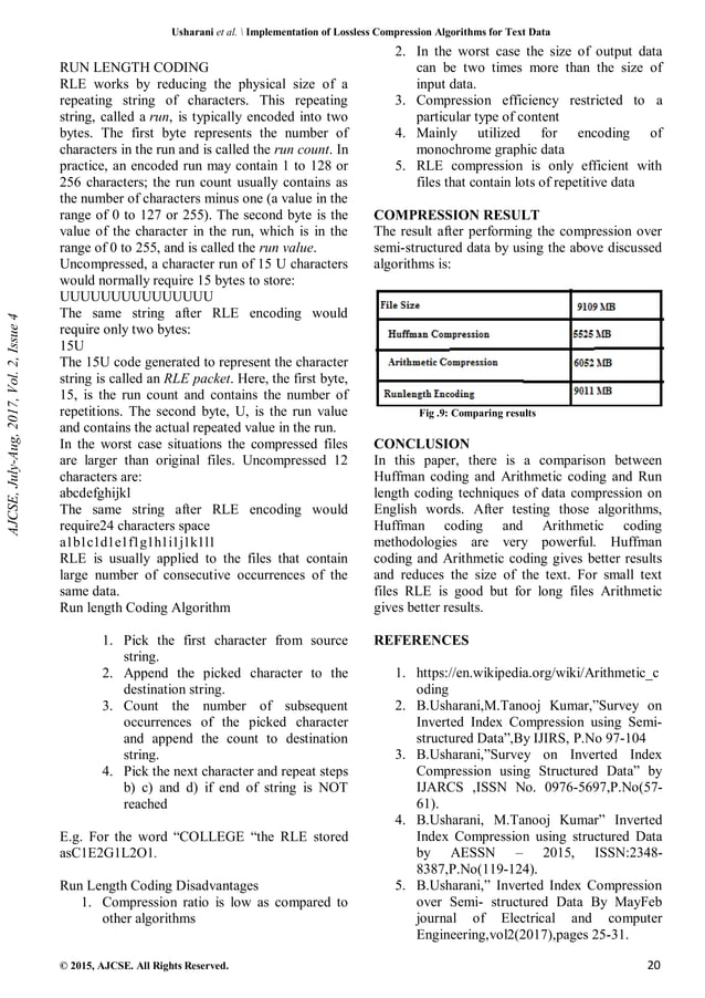 Implementation Of Lossless Compression Algorithms For Text Data Pdf Programming Languages