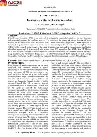 Improved Algorithm for Brain Signal Analysis | PDF