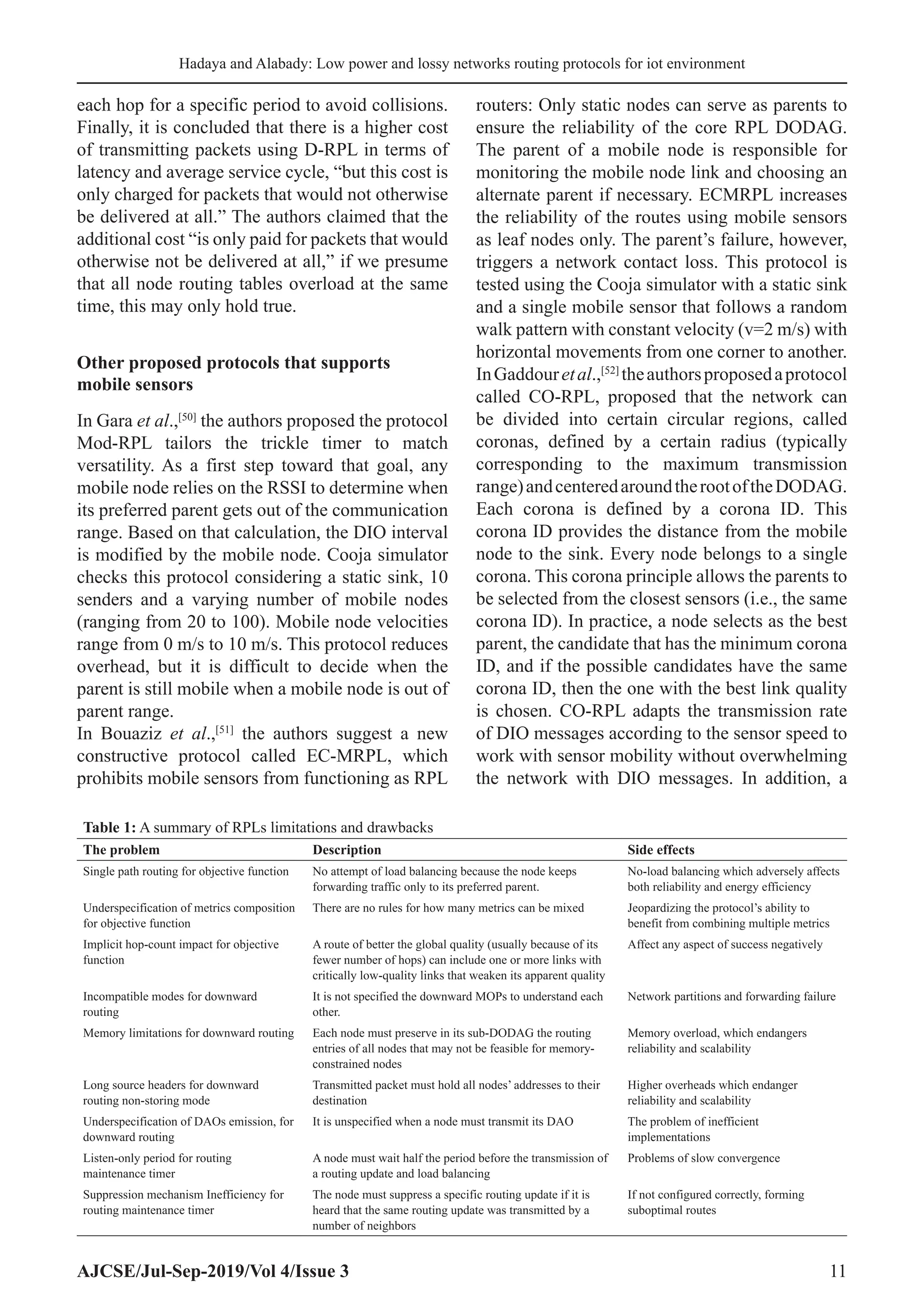 Low Power and Lossy Networks Routing Protocols for IoT Environment: A Survey | PDF