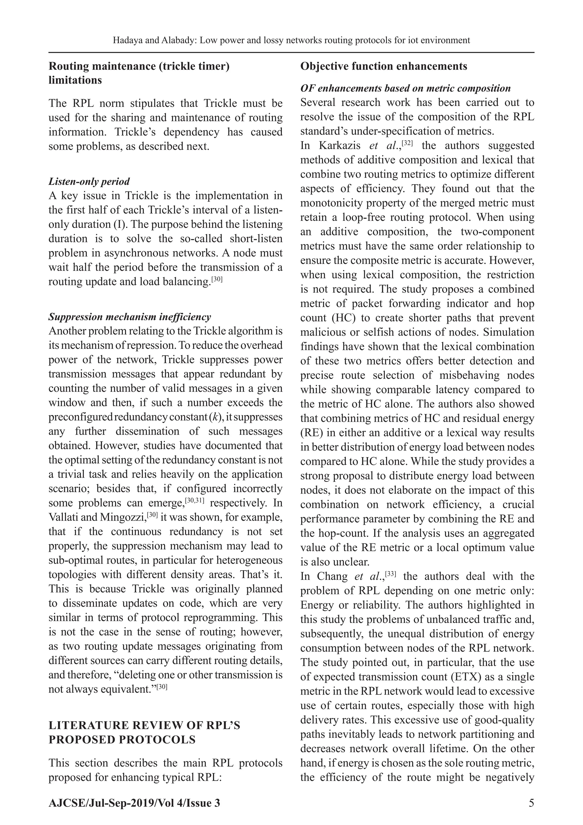 Low Power and Lossy Networks Routing Protocols for IoT Environment: A Survey | PDF