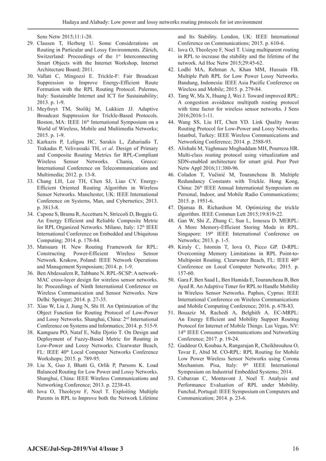 Low Power And Lossy Networks Routing Protocols For Iot Environment A Survey Pdf
