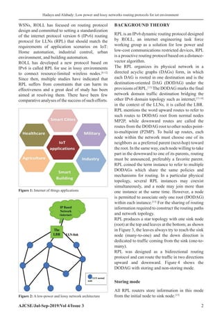 Low Power and Lossy Networks Routing Protocols for IoT Environment: A Survey | PDF