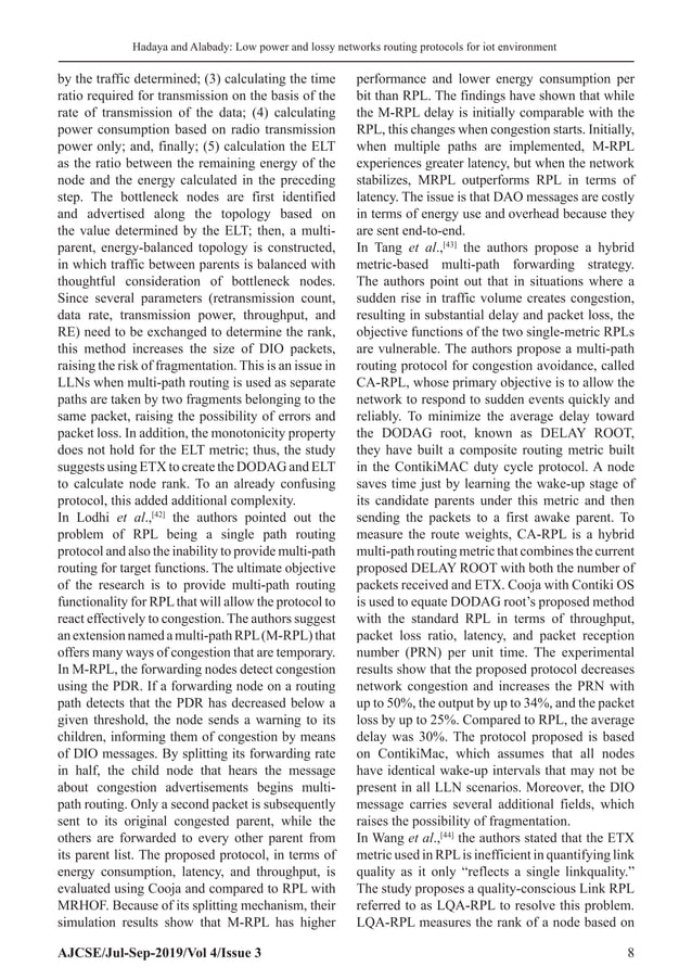 Low Power And Lossy Networks Routing Protocols For Iot Environment A Survey Pdf