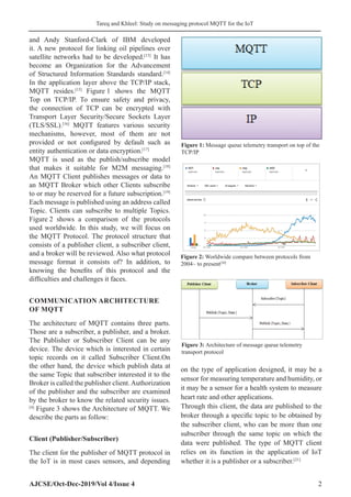 Study on Messaging Protocol Message Queue Telemetry Transport for the Internet of Things | PDF