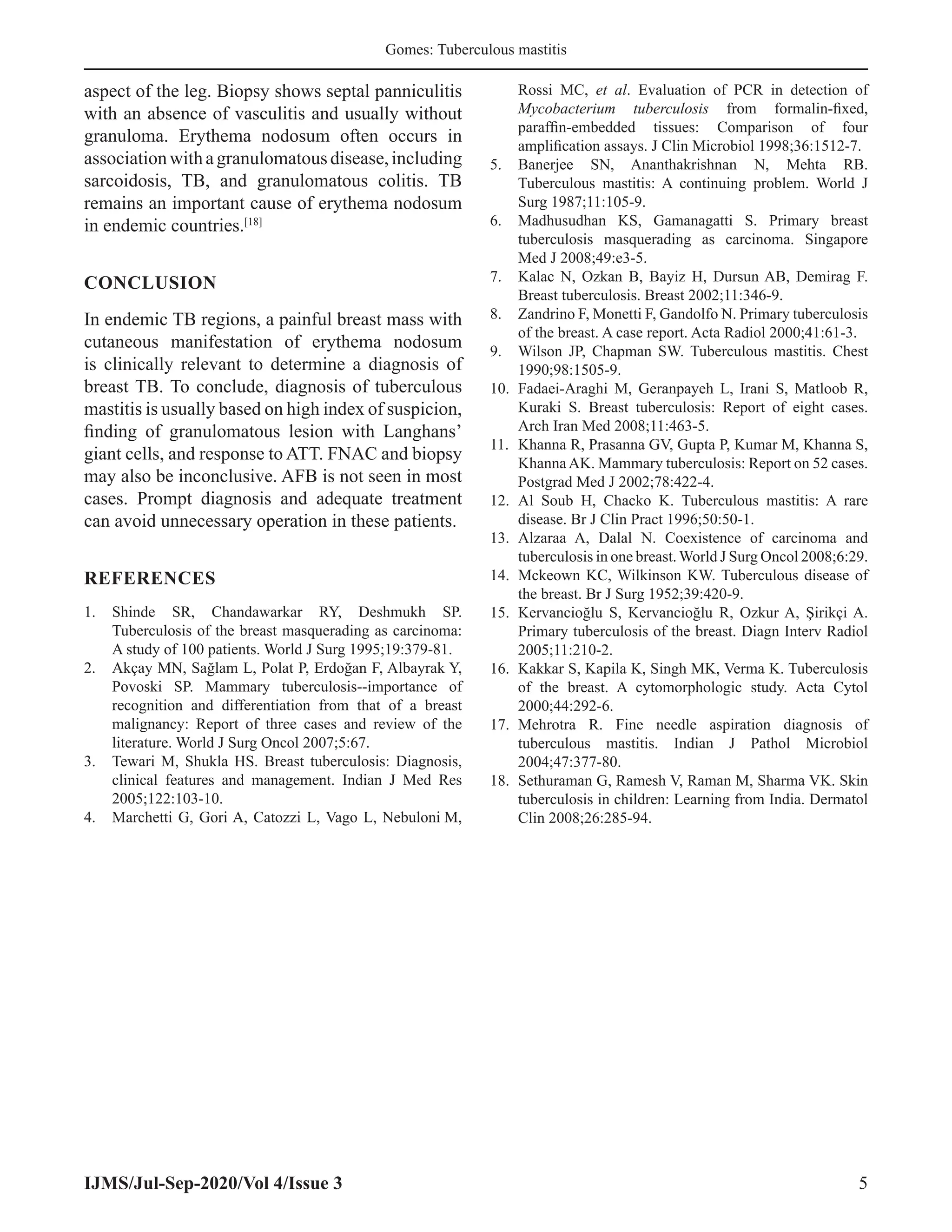 A rare case of tuberculous mastitis mimicking breast carcinoma | PDF | Blood Disorders ...