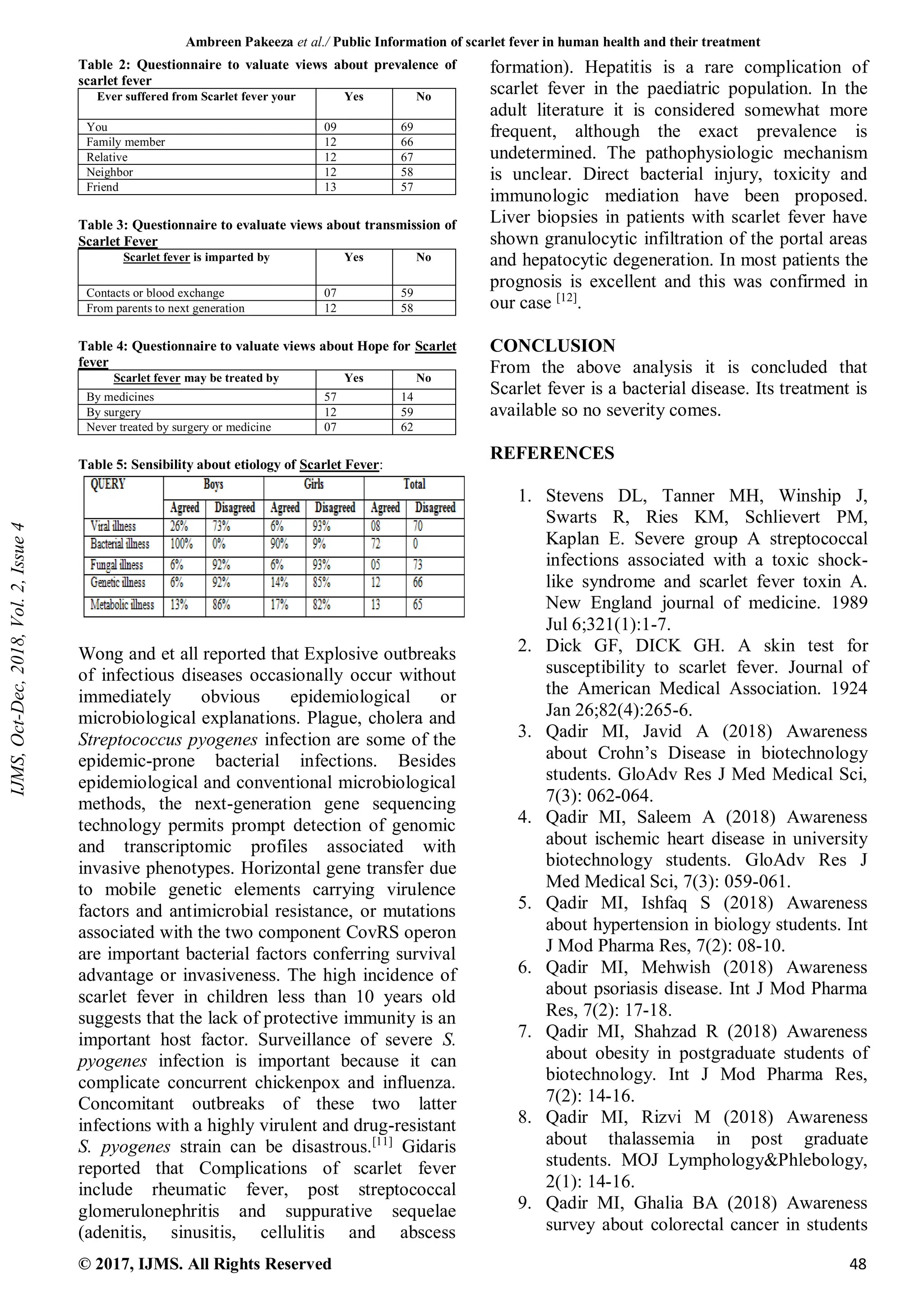 Public Information of scarlet fever in human health and their treatment ...