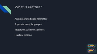Editor config, eslint, prettier | PPT