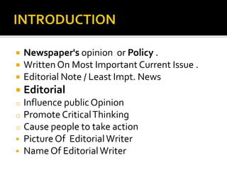 Techniques of editorial writing | PPTX