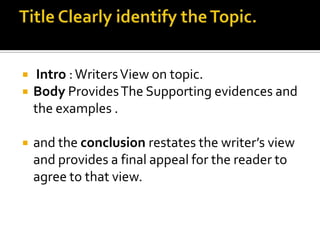 Techniques of editorial writing | PPTX