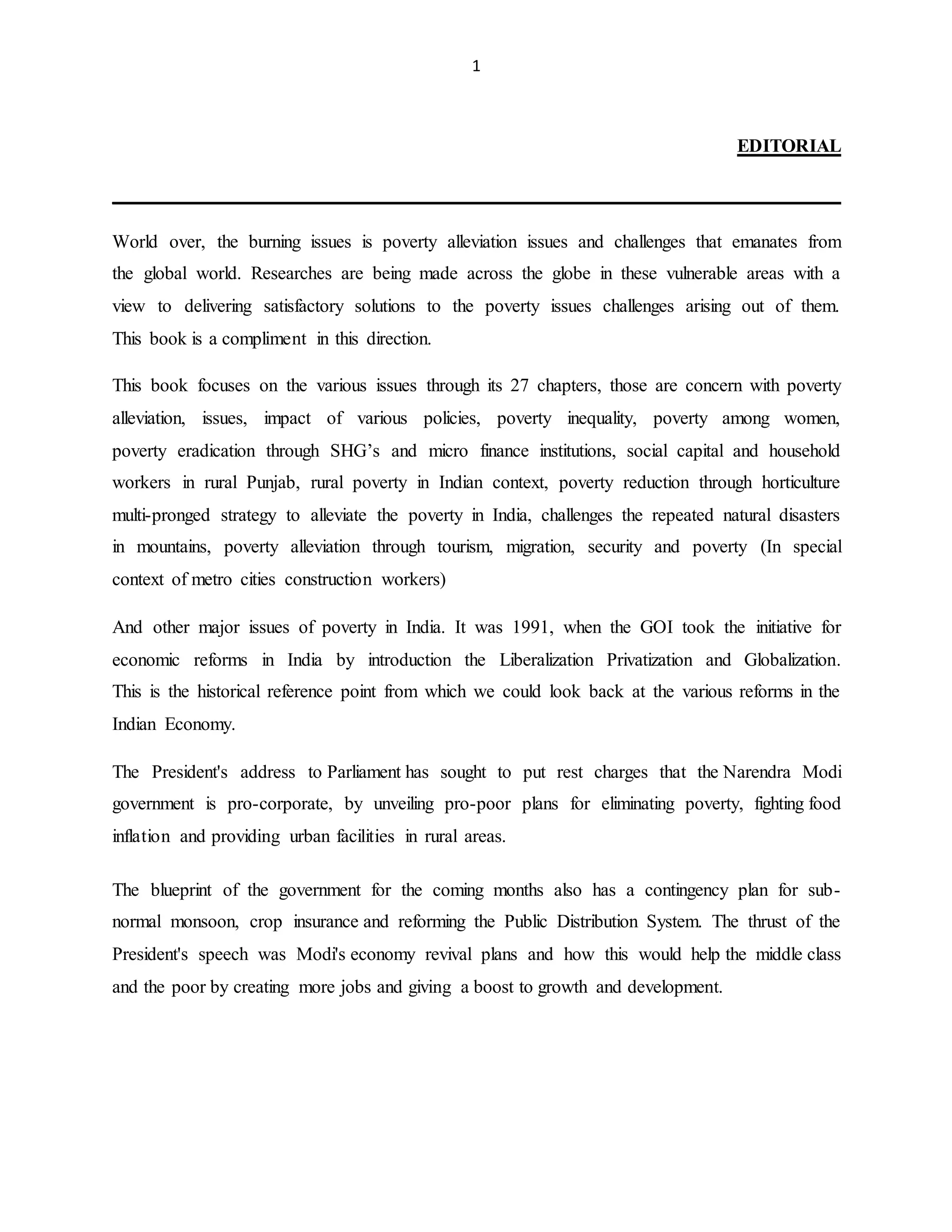 POVERTY ALLEVIATION IN INDIA: ISSUES & CHALLENGES | DOCX