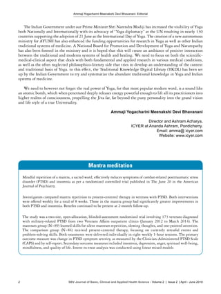 Editorial on "Yoga is a way of life" by Ammaji in SBV JBCAHS | PDF ...