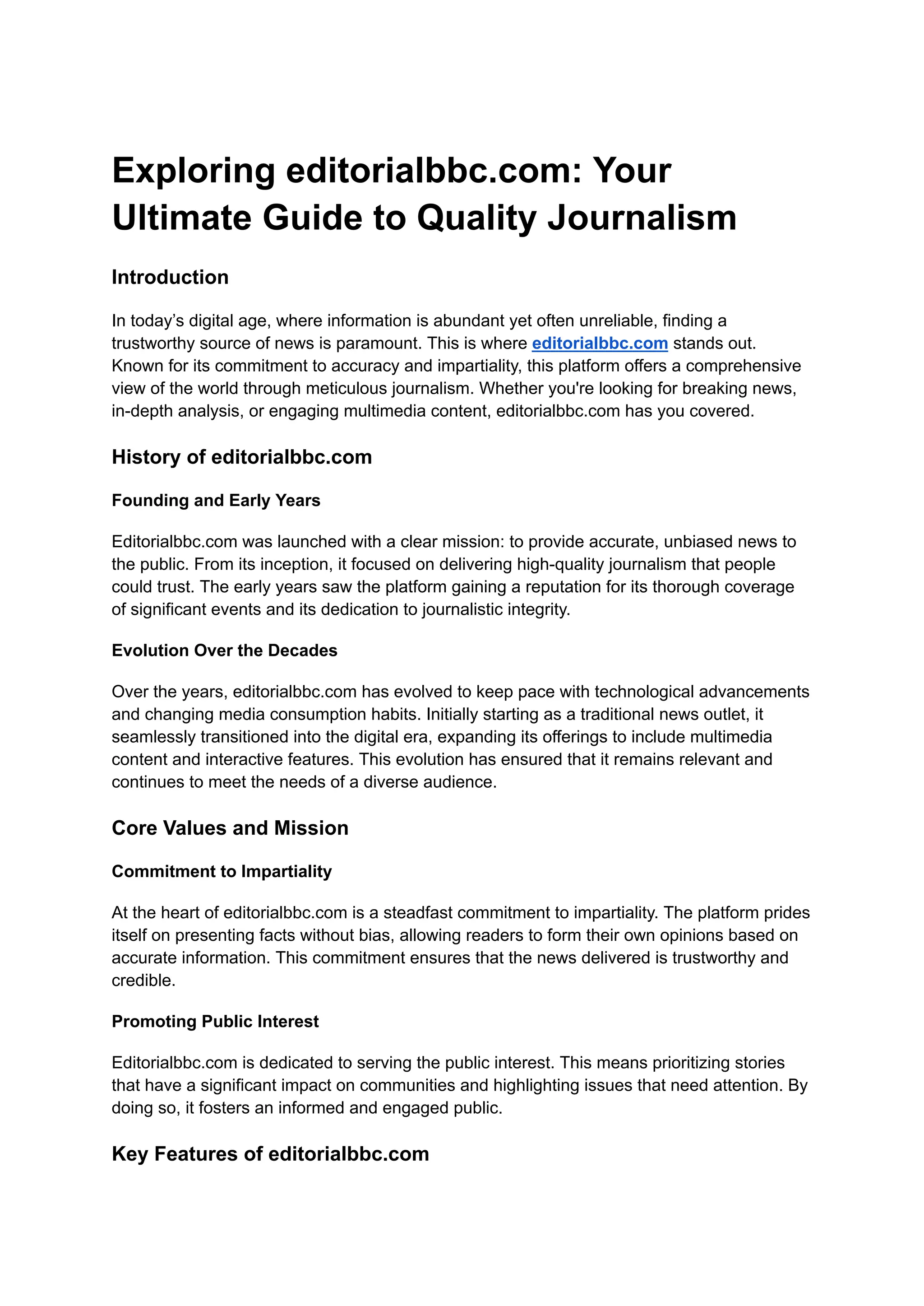 Exploring editorialbbc.com: Your Ultimate Guide to Quality Journalism | PDF