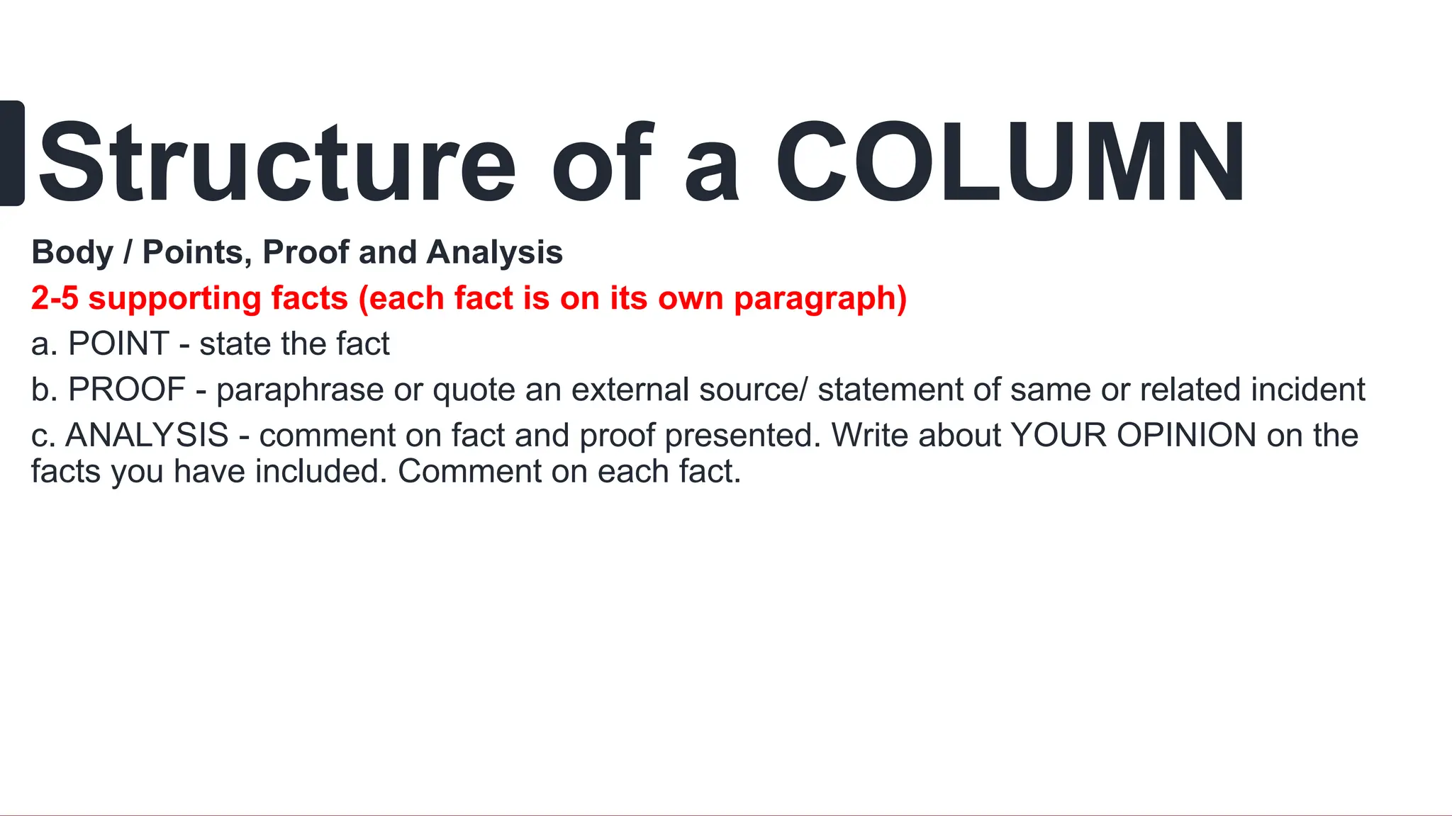 EDITORIAL OPINION WRITING and Column Writing | PPT