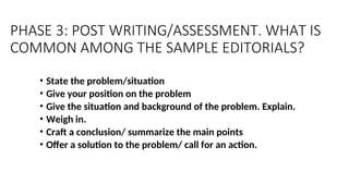 EDITORIAL OPINION WRITING.ppt -tRAINING MATERIAL FOR jOURNALISM | PPT