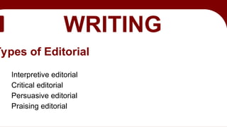 EDITORIAL OPINION WRITING.ppt -tRAINING MATERIAL FOR jOURNALISM | PPT