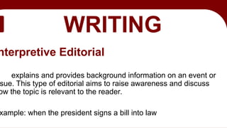 EDITORIAL OPINION WRITING.ppt -tRAINING MATERIAL FOR jOURNALISM | PPT