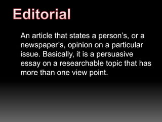 Editorial Writing - Elementary | PPTX