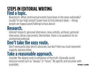 Editorials and Columns: Expressing opinion in the school newspaper | PDF