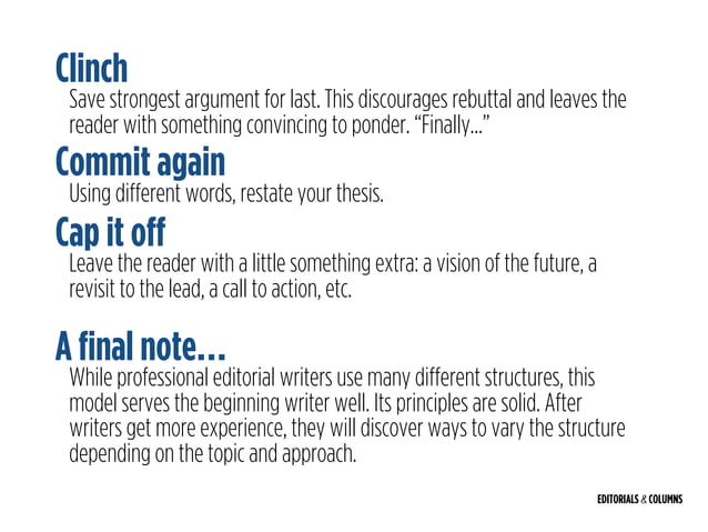 Editorials and Columns: Expressing opinion in the school newspaper ...