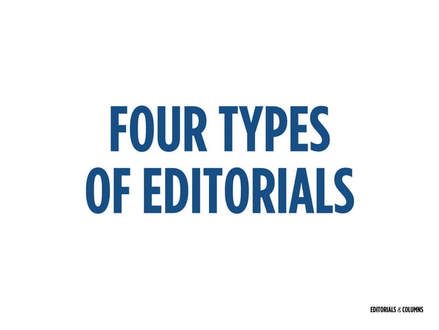 Editorials and Columns: Expressing opinion in the school newspaper ...