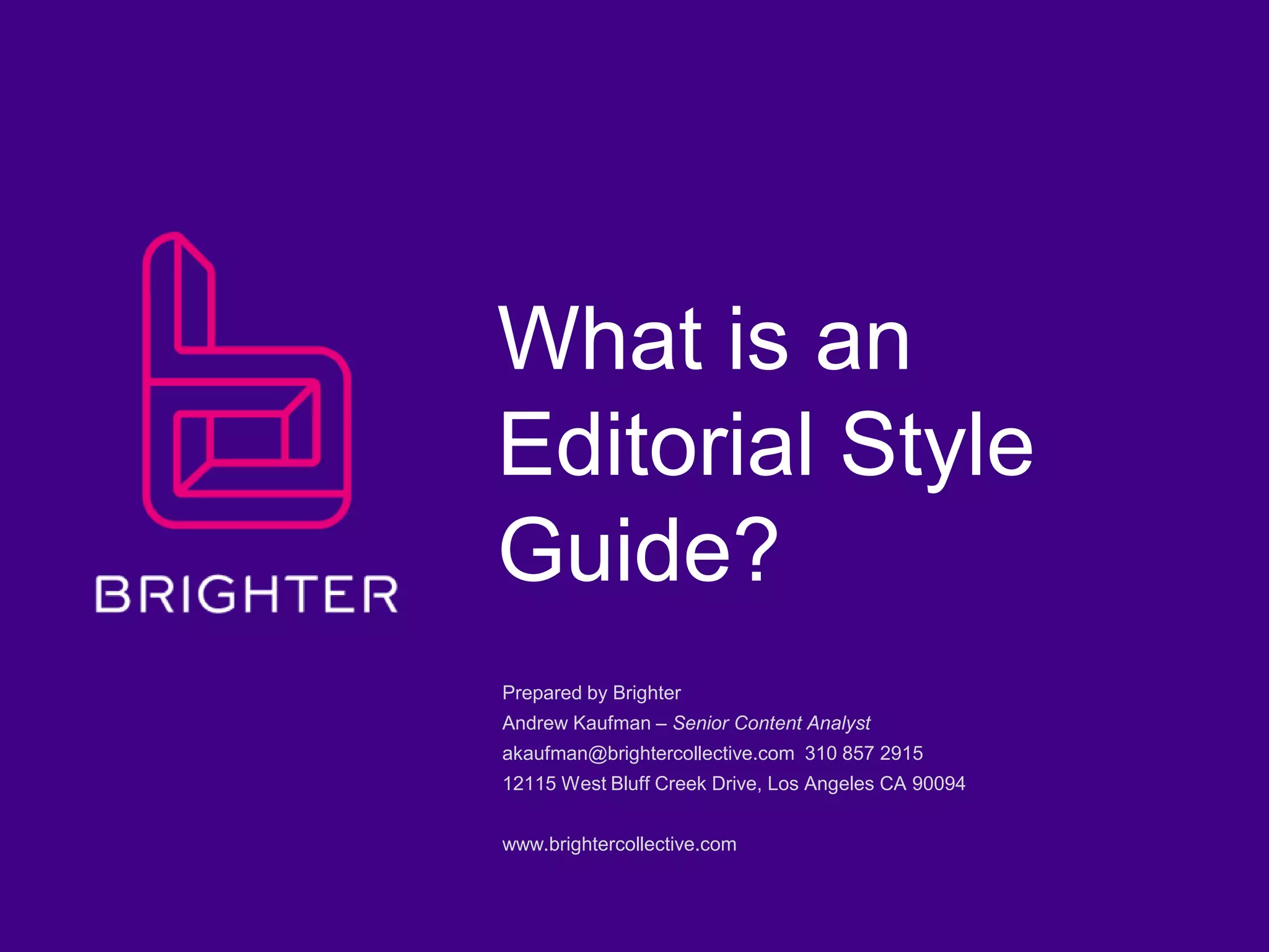 What is an Editorial Style Guide? | PPTX