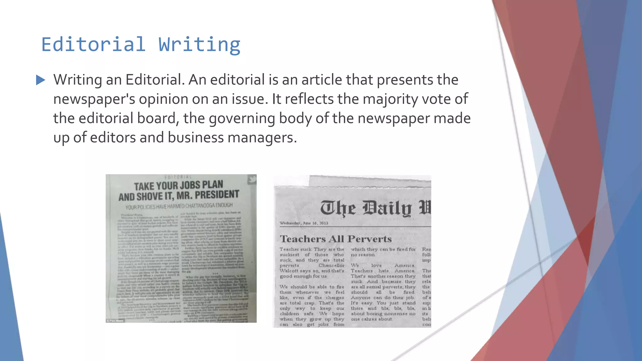 Editorial writing by valeriefulgar | PPTX