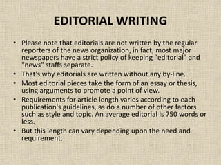 How To Write A Newspaper Editorial