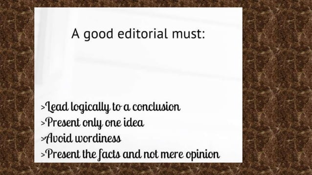Power Point Presentation on Editorial Writing | PPT
