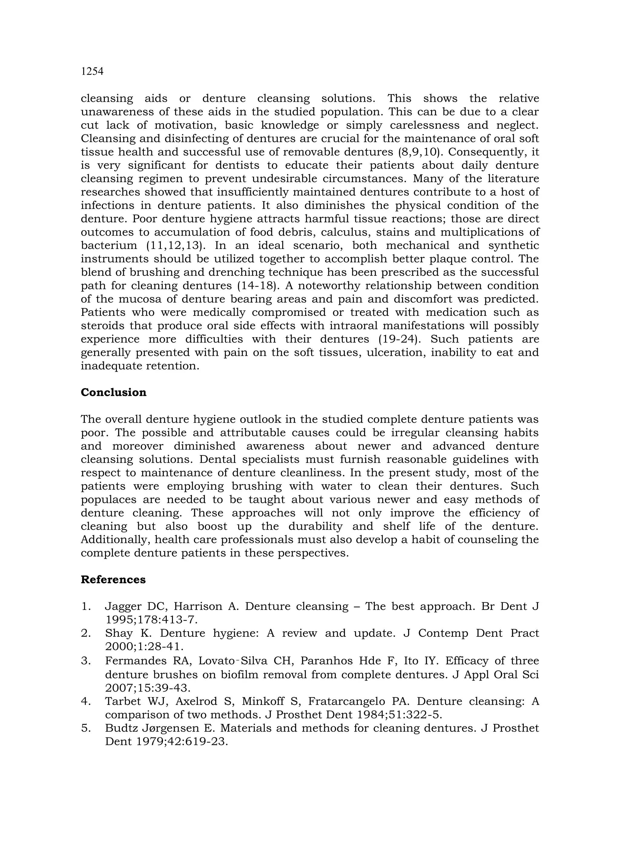 Comprehensive Assessment of Attitude Towards Denture Hygiene Habits in ...