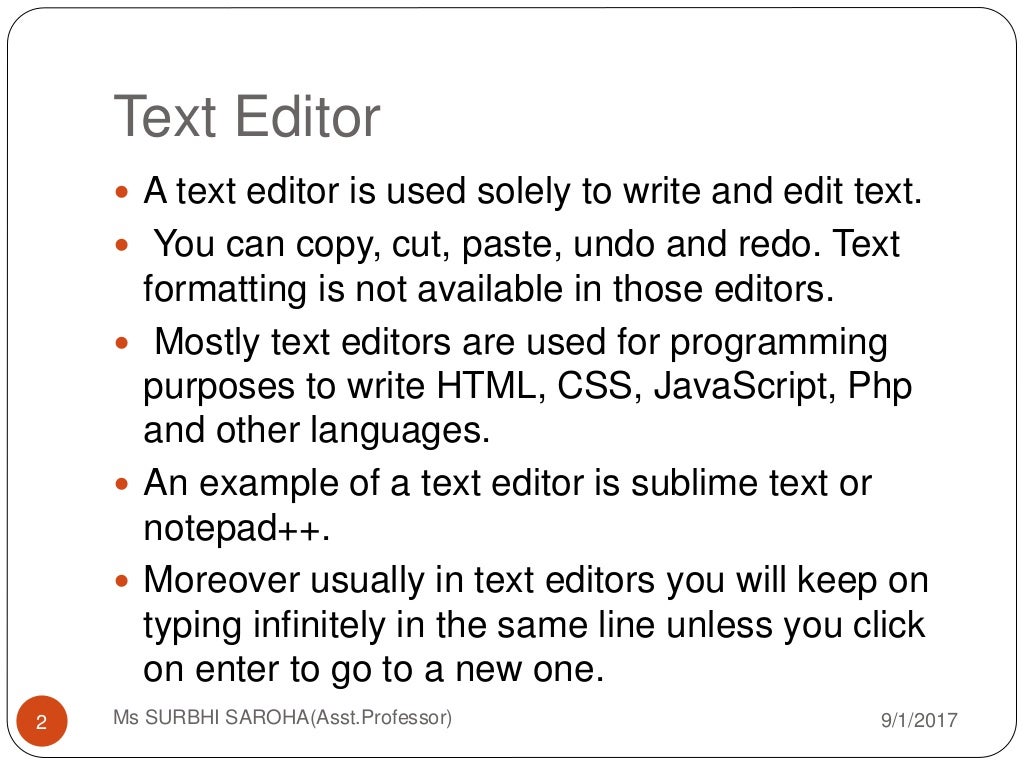 Editors and word processors(unit 5)