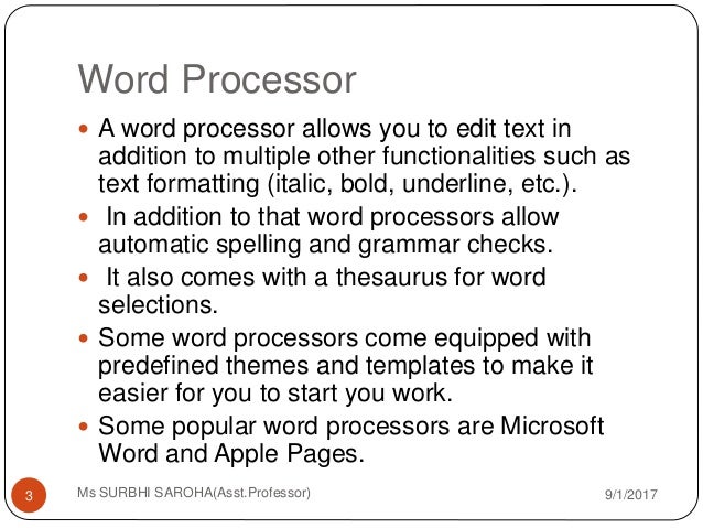 Editors and word processors(unit 5)