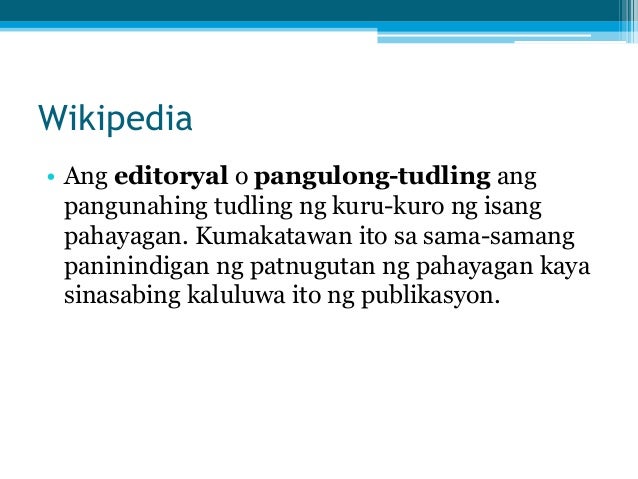 Ano Ang Kahulugan Ng Pangulong Tudling | bloganoang