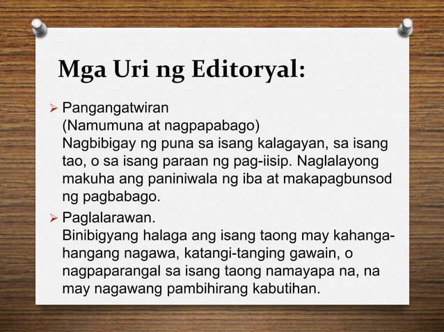 Editoryal o pangulong tudling | PPTX