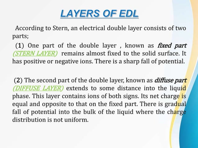 Electrical double layer | PPTX | Chemistry | Science