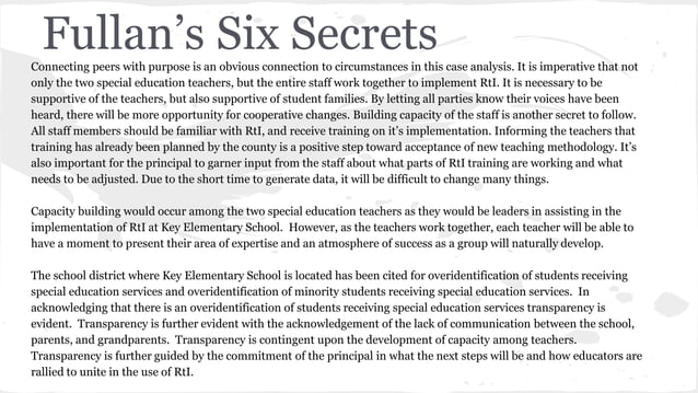 EDL 609 Case Analysis | PPT