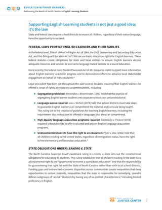 Education Without Barriers: Addressing the Needs of NC’s English ...